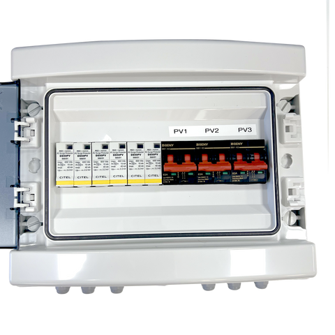 DC protection box with fuse protection, 3-string, 8KVA