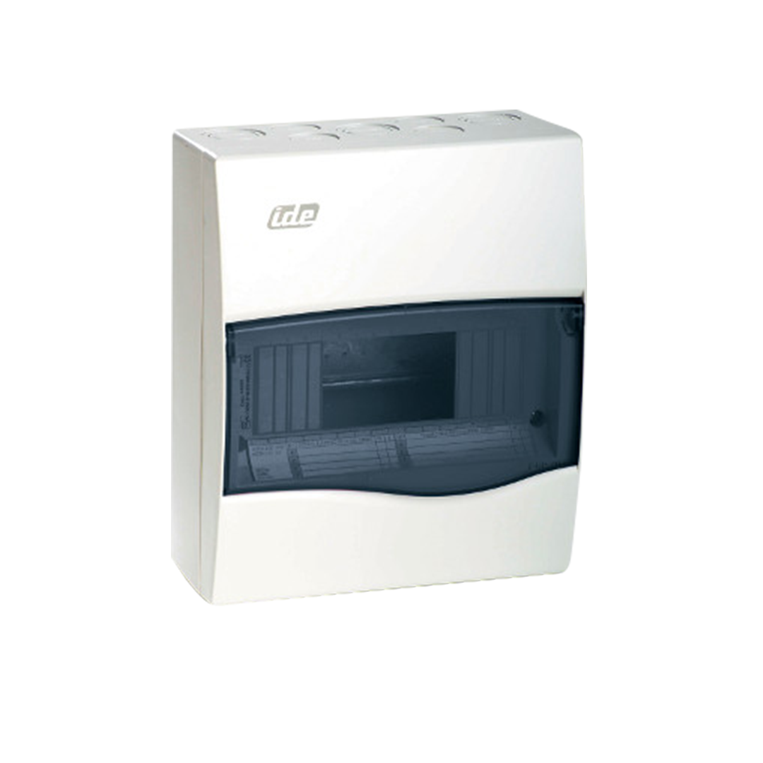 IDE Surface DB, transparent window, 1x8, DIN, 228x191x99