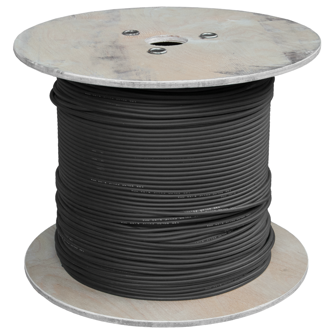 KBE Solar cable, DB (triple certified, EN50618), black, 6mm²