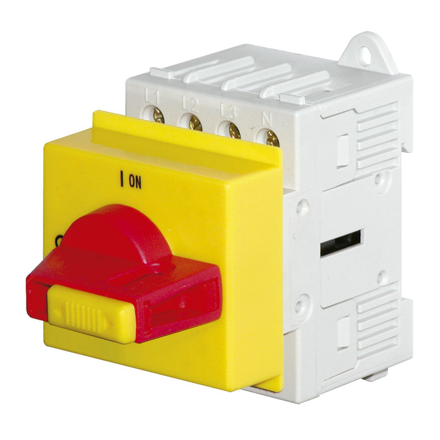 Telergon Changeover switch, black, size 0, 3P + N, 25A
